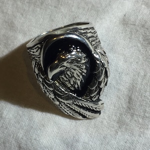 Vintage Native American Style Silver Finish Mens Winged Hawk Ring - Etsy