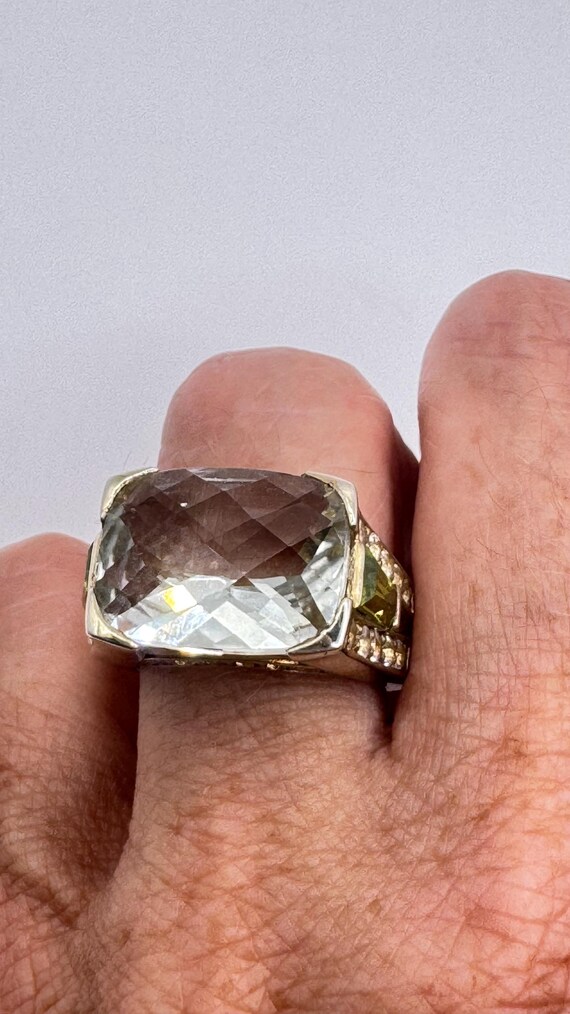 Vintage Clear Quartz Ring 925 Sterling Silver Cocktail - Gem