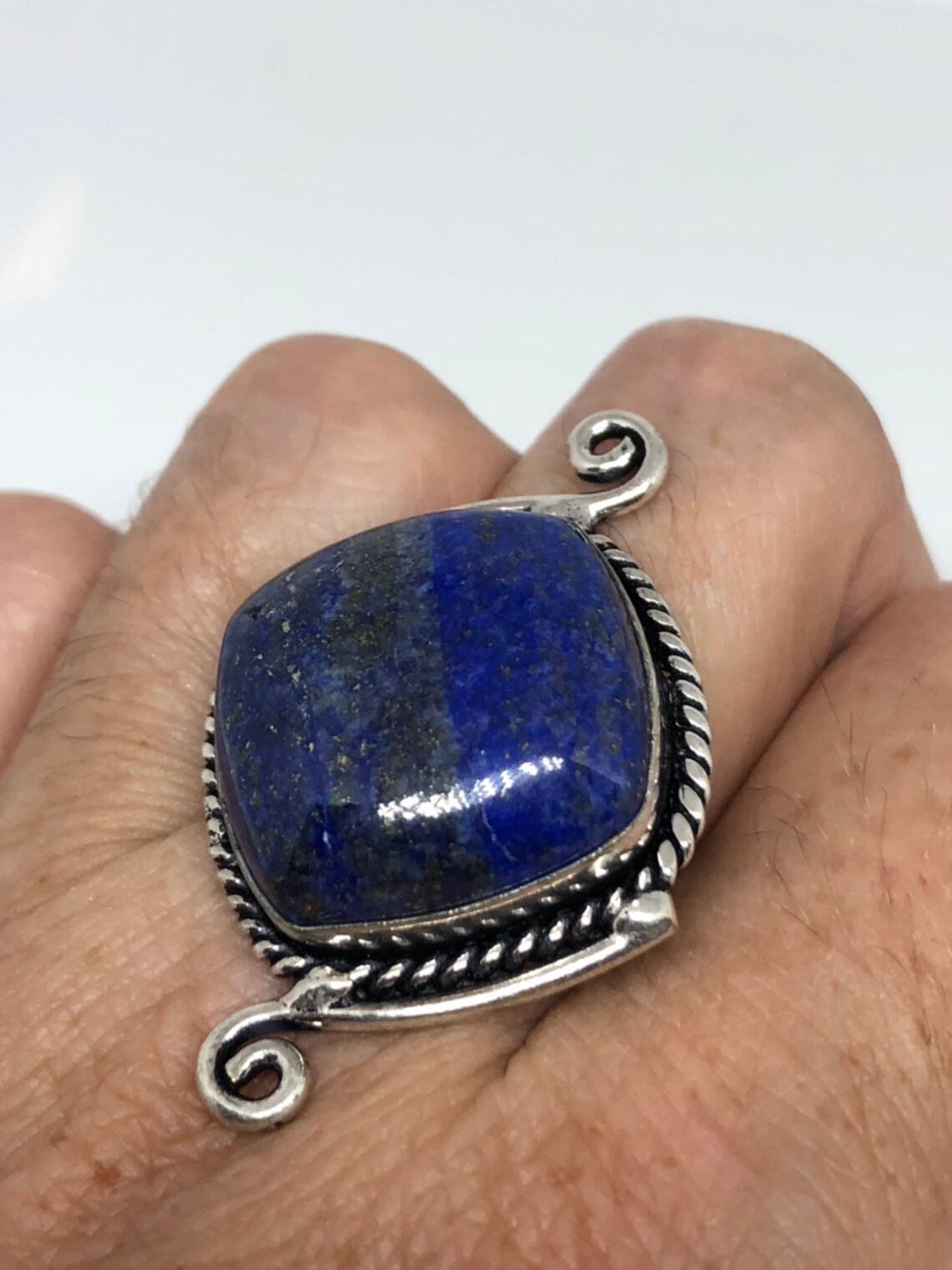 Vintage Blue Genuine Lapis Lazuli Ring | Etsy