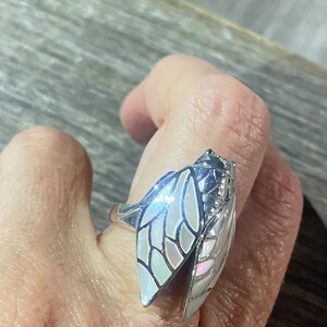 Antique Deco Mother of Pearl Cicada 925 Sterling Silver Ring - Etsy