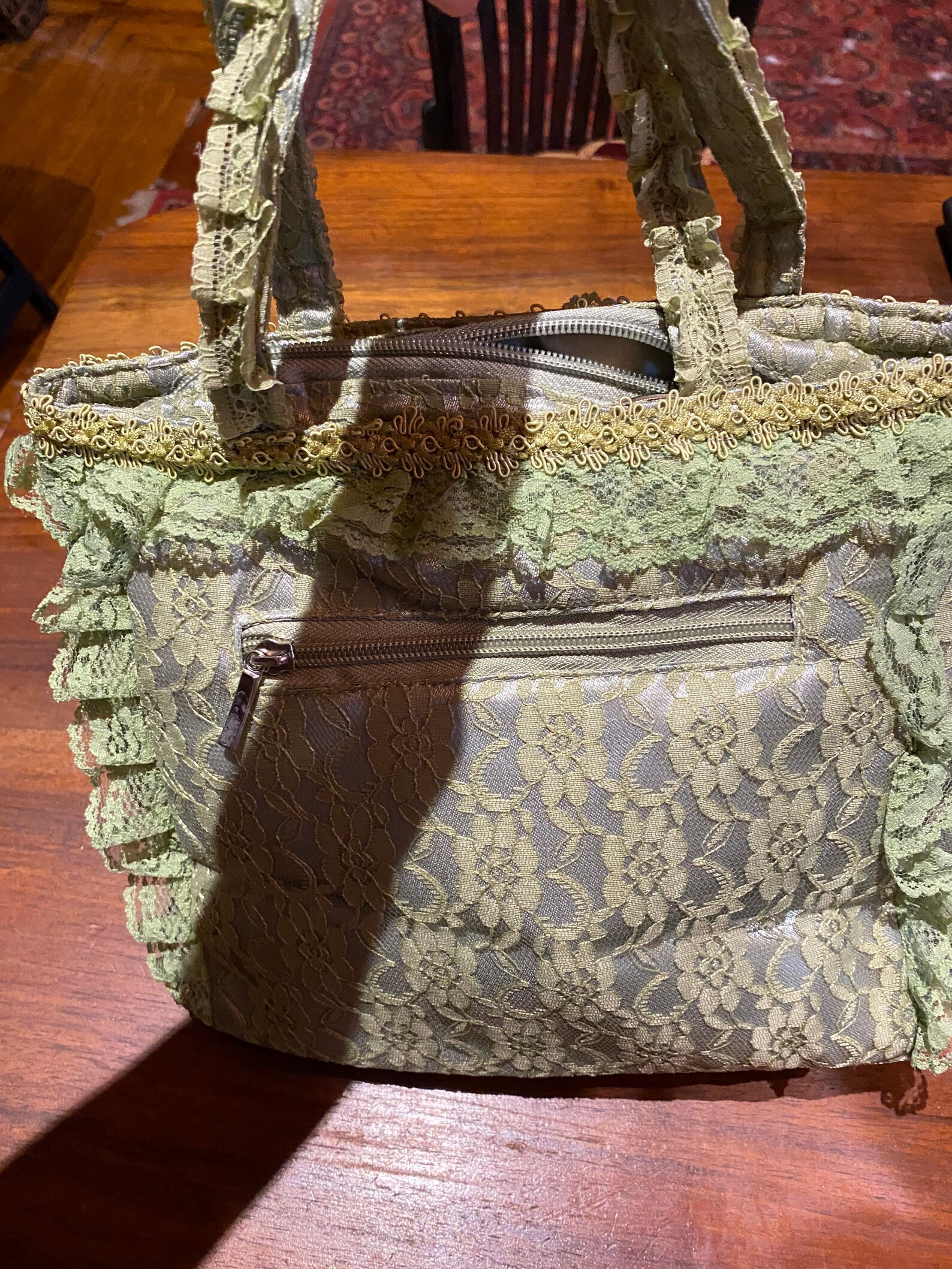 Vintage brocade lace patchwork hand bag purse | Etsy
