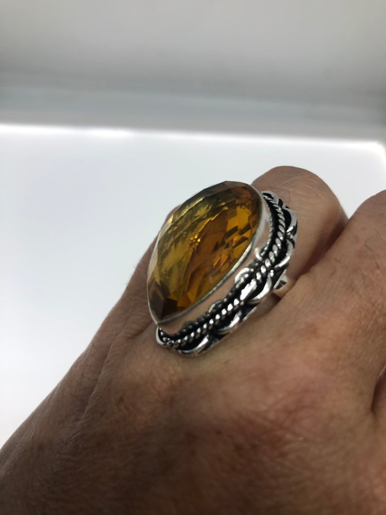Vintage Golden Vintage Art Glass Ring About 1 Inches Knuckle - Etsy