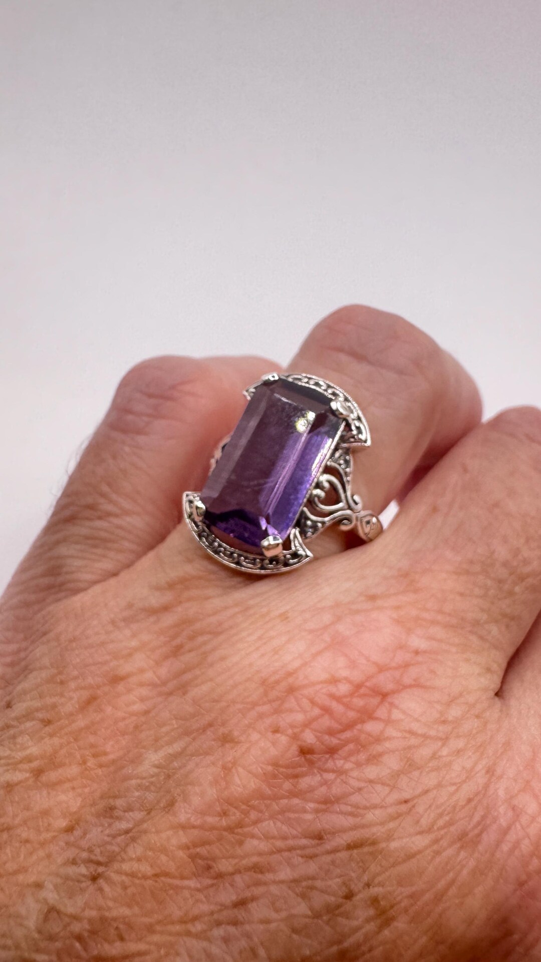 Vintage Purple Color Change Alexandrite Ring 925 Sterling Silver - Etsy