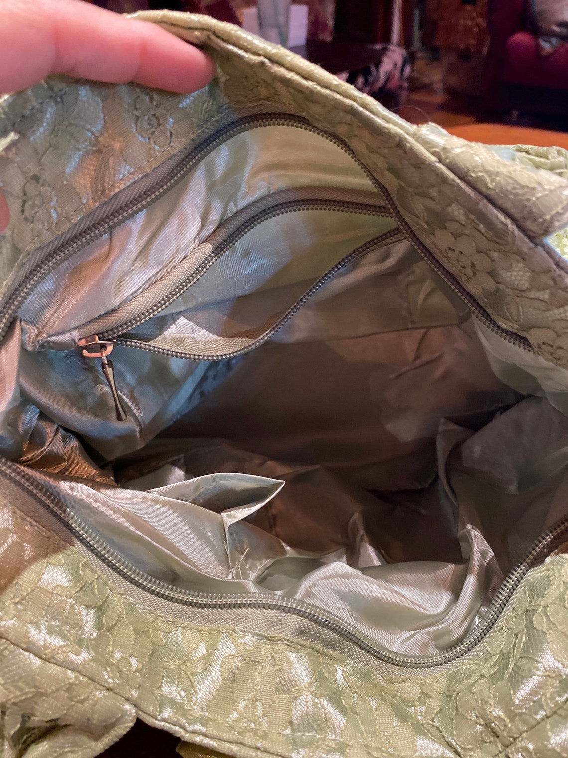 Vintage brocade lace patchwork hand bag purse | Etsy