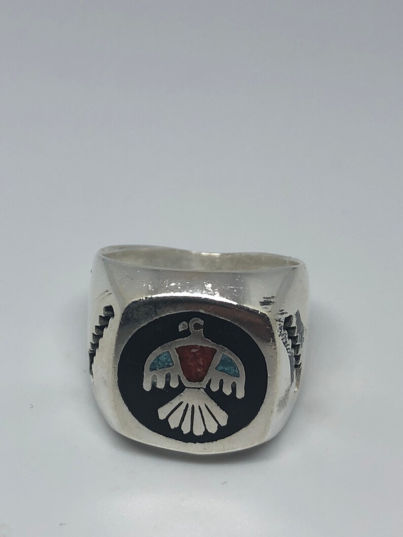Vintage Thunderbird Ring Native American Style Southwestern - Etsy