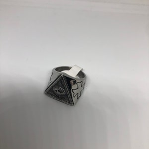 Vintage Gothic Stainless Steel Illuminati Eye Pyramid Mens Ring - Etsy