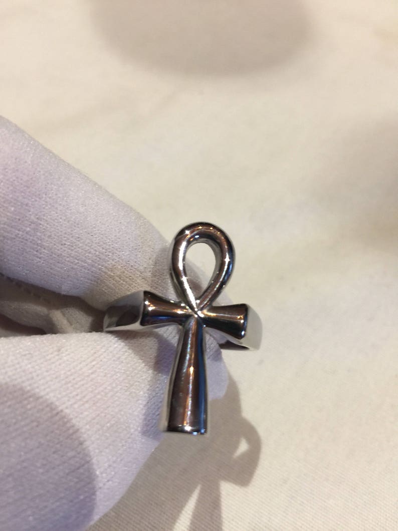 Vintage Silver Stainless Steel Gothic Egyptian Ankh Men Ring - Etsy