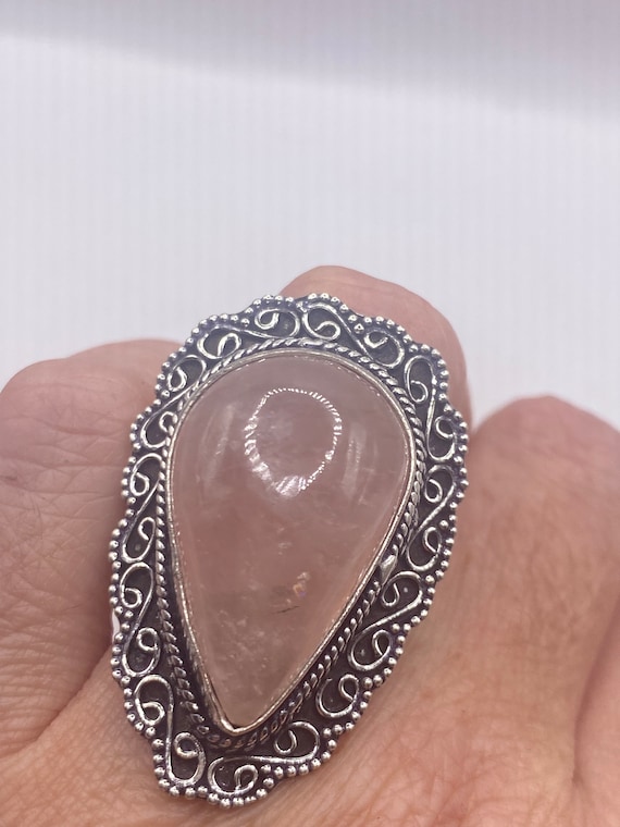 Rose quartz ring silver - Gem