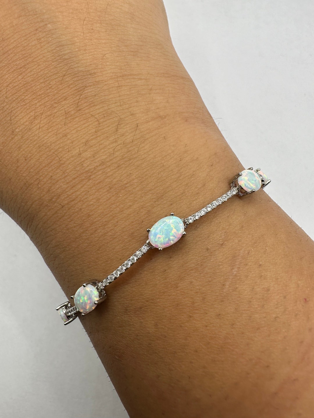 Vintage White Fire Opal Bracelet 925 Sterling Silver - Etsy