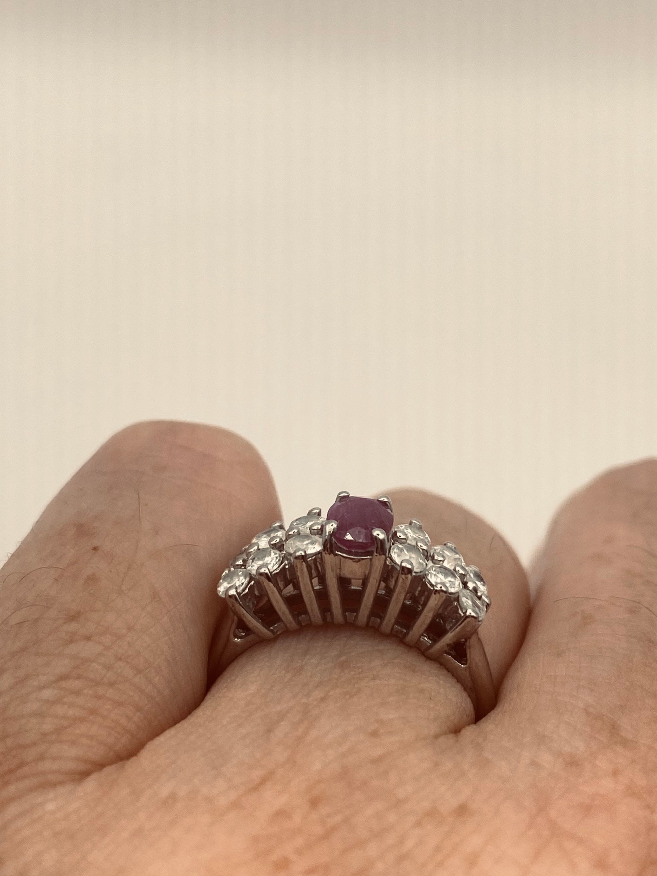 Vintage Pink Ruby 925 Sterling Silver Ring - Etsy