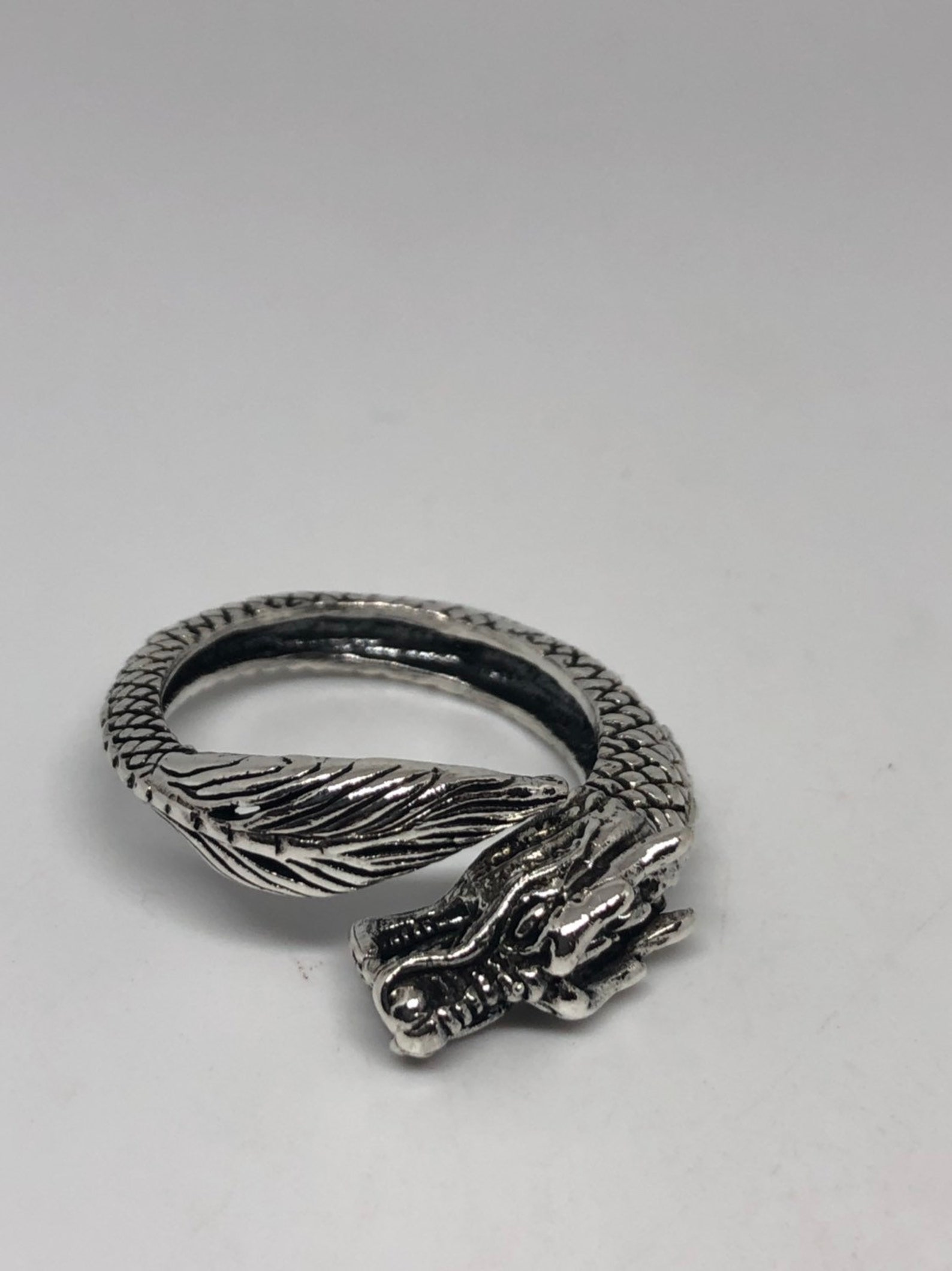 Vintage Gothic Dragon Sterling Silver Mens Ring - Etsy