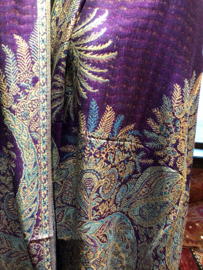 Vintage Purple Paisley Brocade Pashmina Scarf Wrap shawl | Etsy