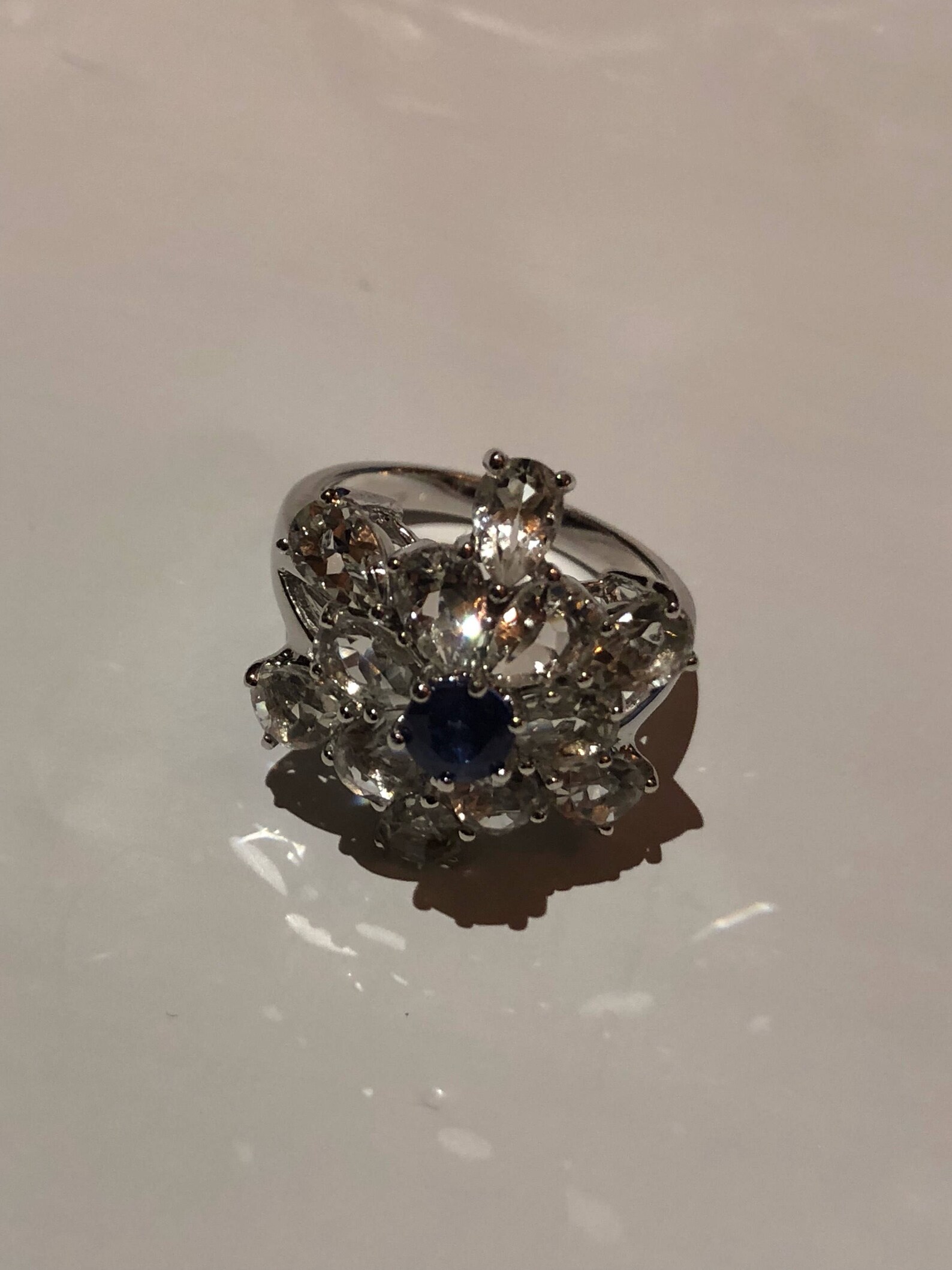 Vintage Handmade Blue Iolite and Aquamarine Setting 925 Sterling Silver ...