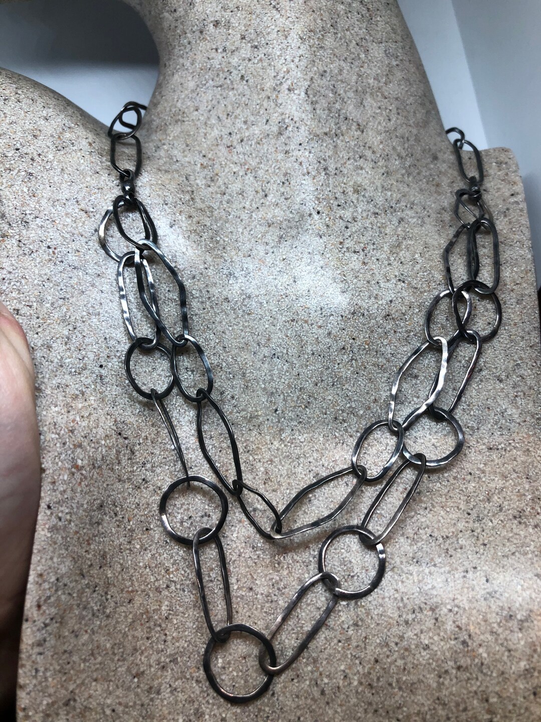 Vintage Black Chain 18 Inch 925 Sterling Silver Necklace - Etsy