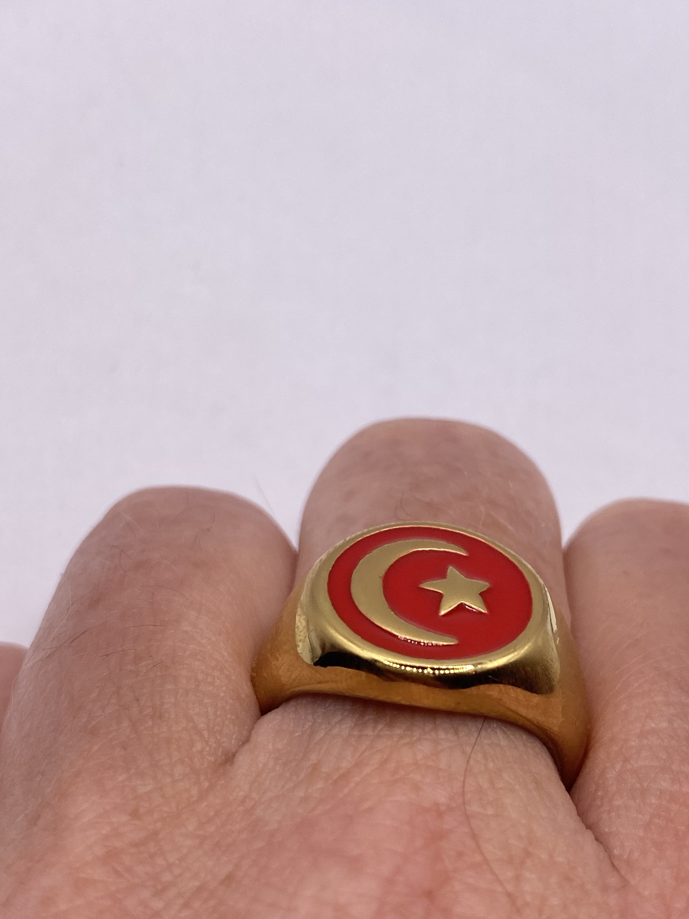 Vintage Goldenen Stainless Steel Muslim Star Cresant Mens Ring - Etsy