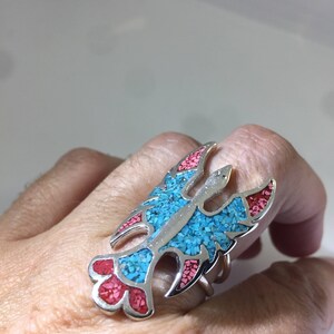 Vintage Native American Style Southwestern Turquoise Stone Inlay Mens ...
