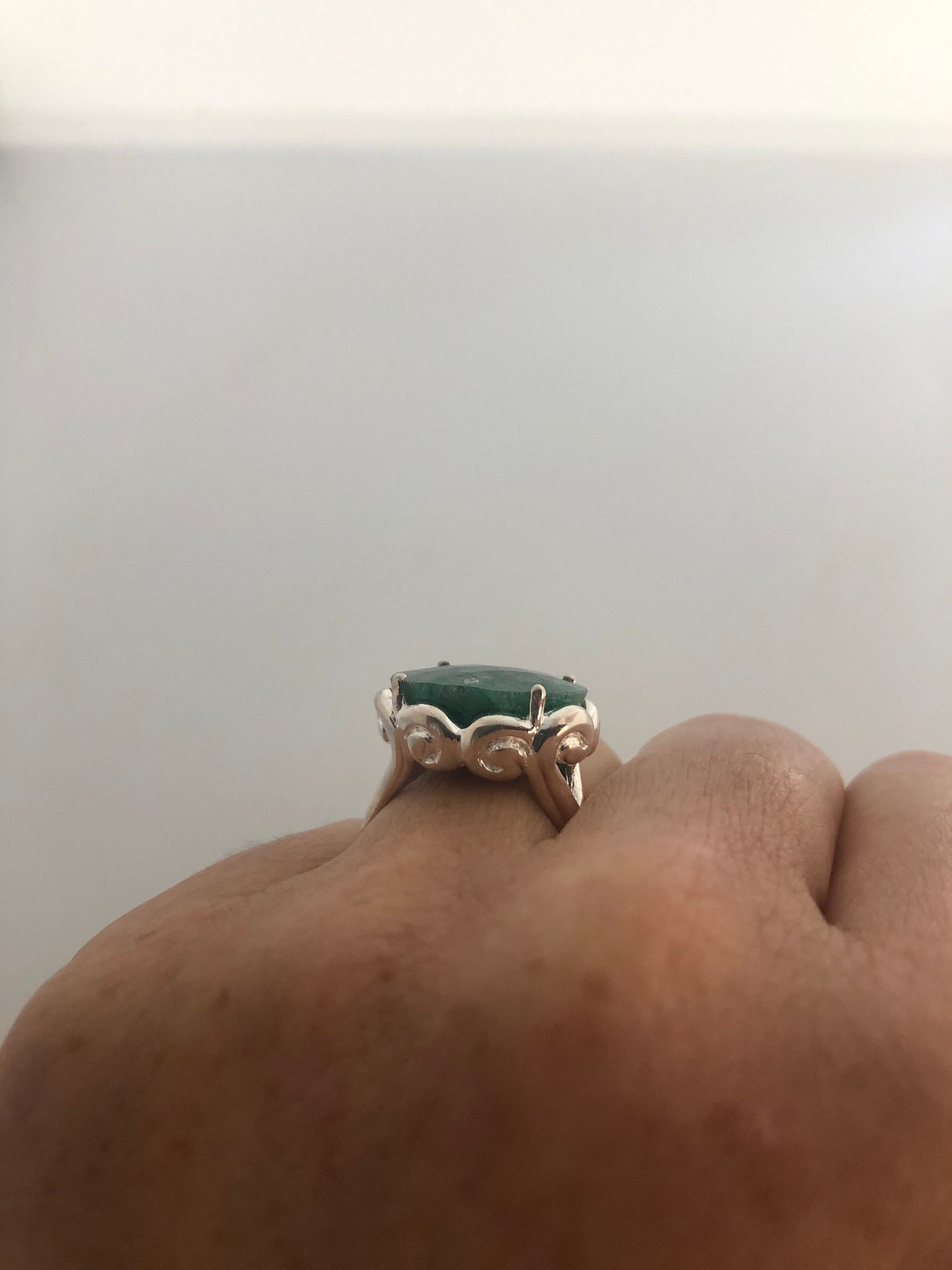 Vintage Handmade Genuine Green Emerald Setting 925 Sterling - Etsy
