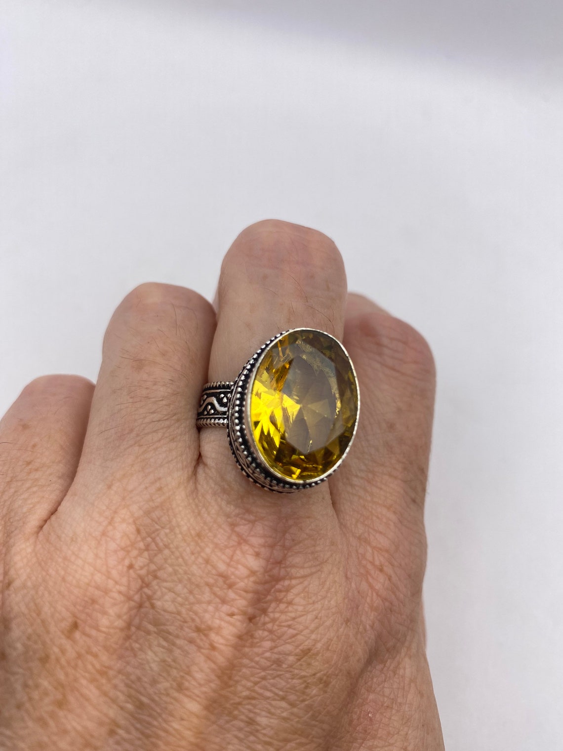 Vintage Golden Vintage Art Glass Ring About 1 Inches Knuckle - Etsy