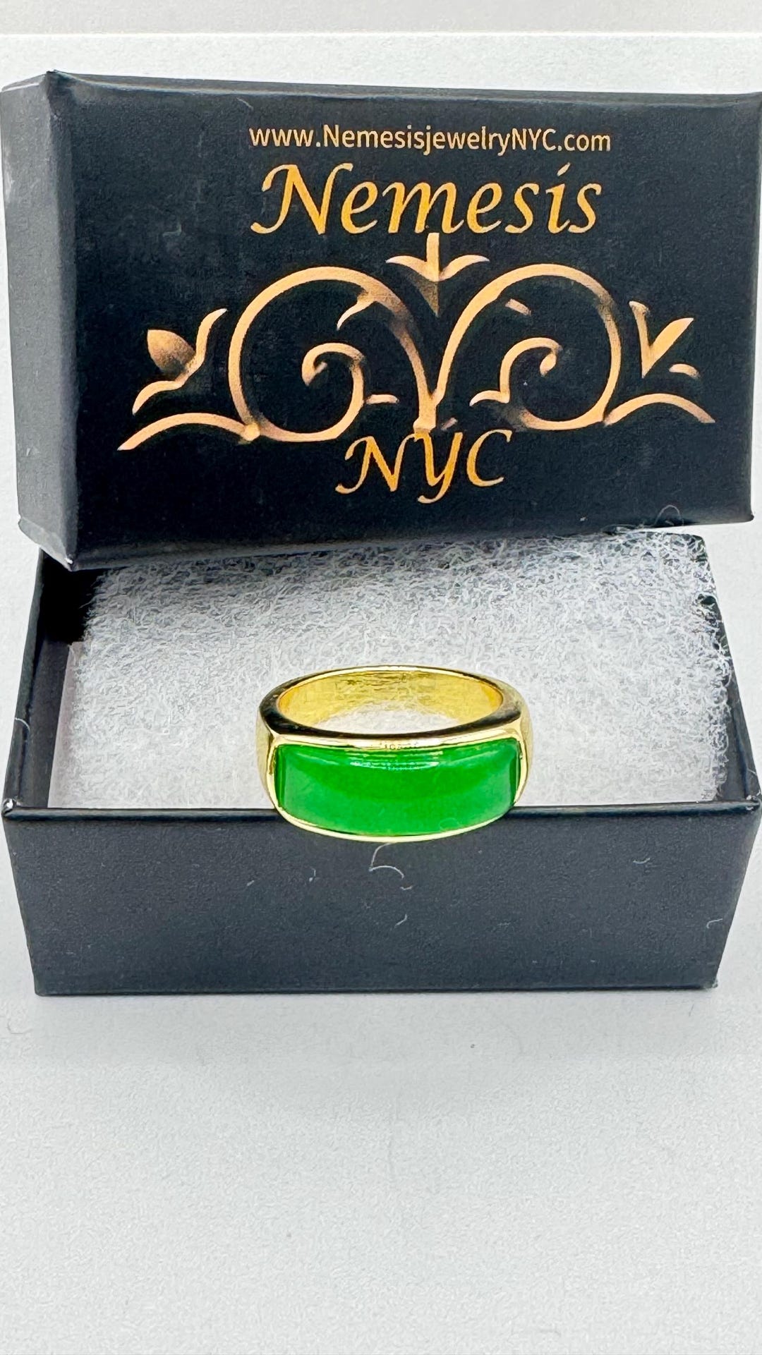 Vintage Green Fun Jade Silver Stainless Steel Mens Ring - Etsy