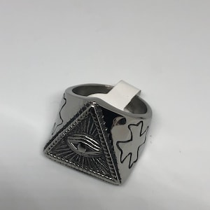 Vintage Gothic Stainless Steel Illuminati Eye Pyramid Mens Ring - Etsy