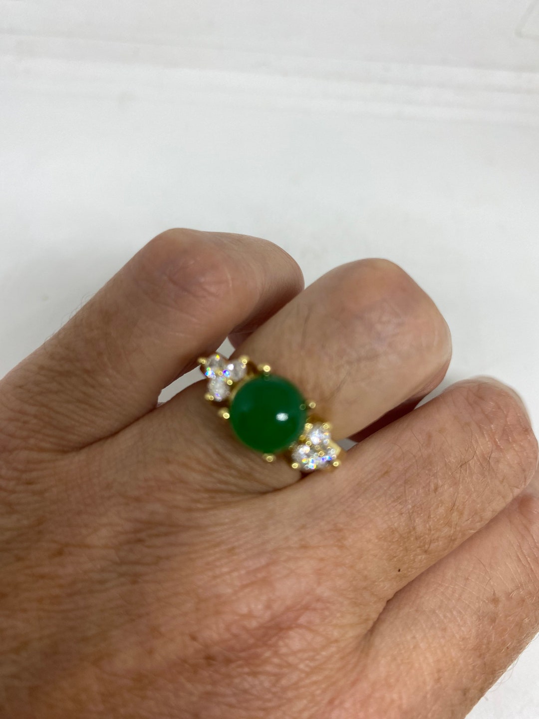 Vintage Lucky Grüner Nephrit Jade Ring - Etsy.de