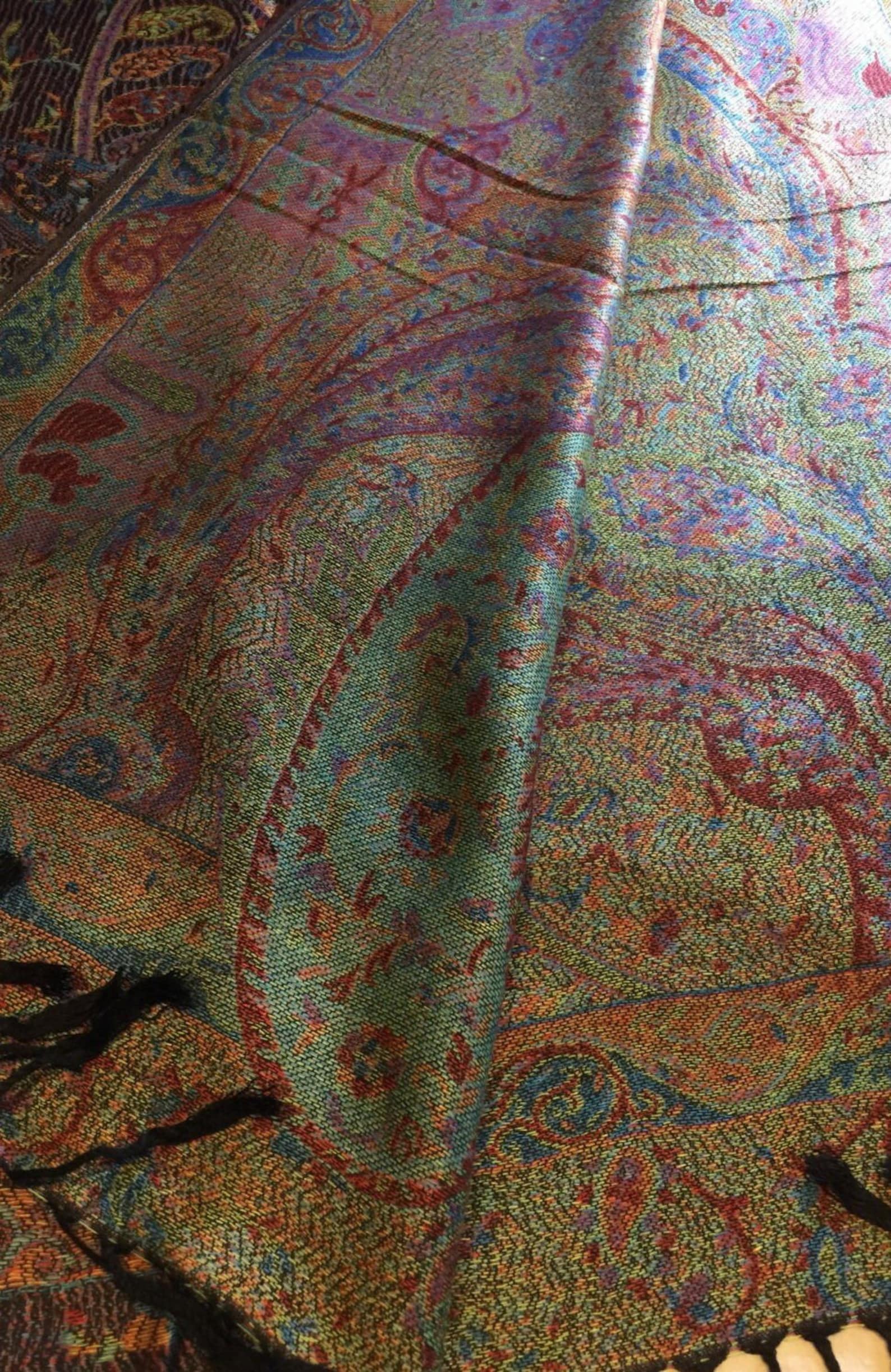 Jamawar Paisley Brocade Pashmina Scarf Wrap Shawl - Etsy