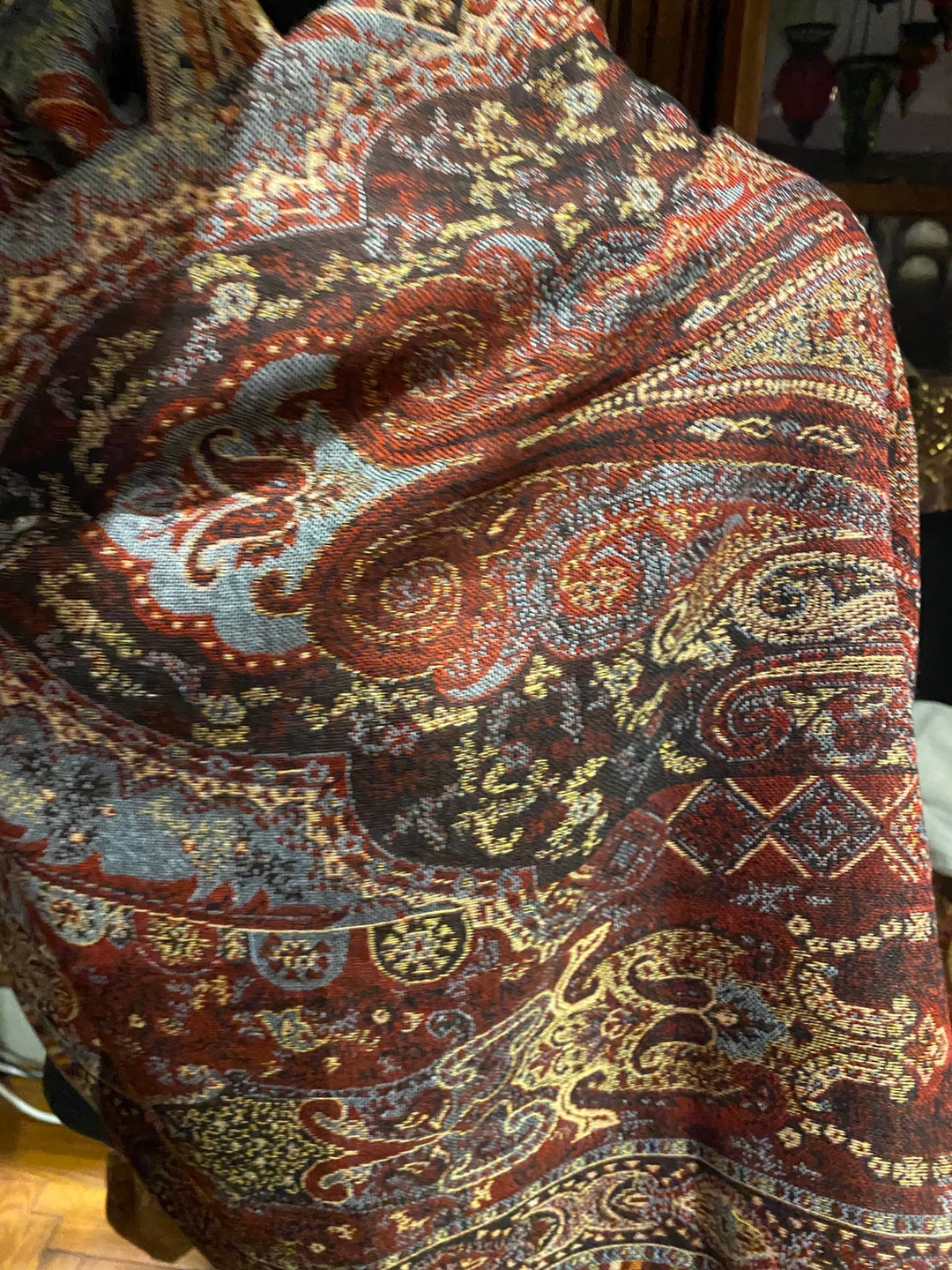 Jamawar Paisley Brocade Pashmina Scarf Wrap Shawl - Etsy