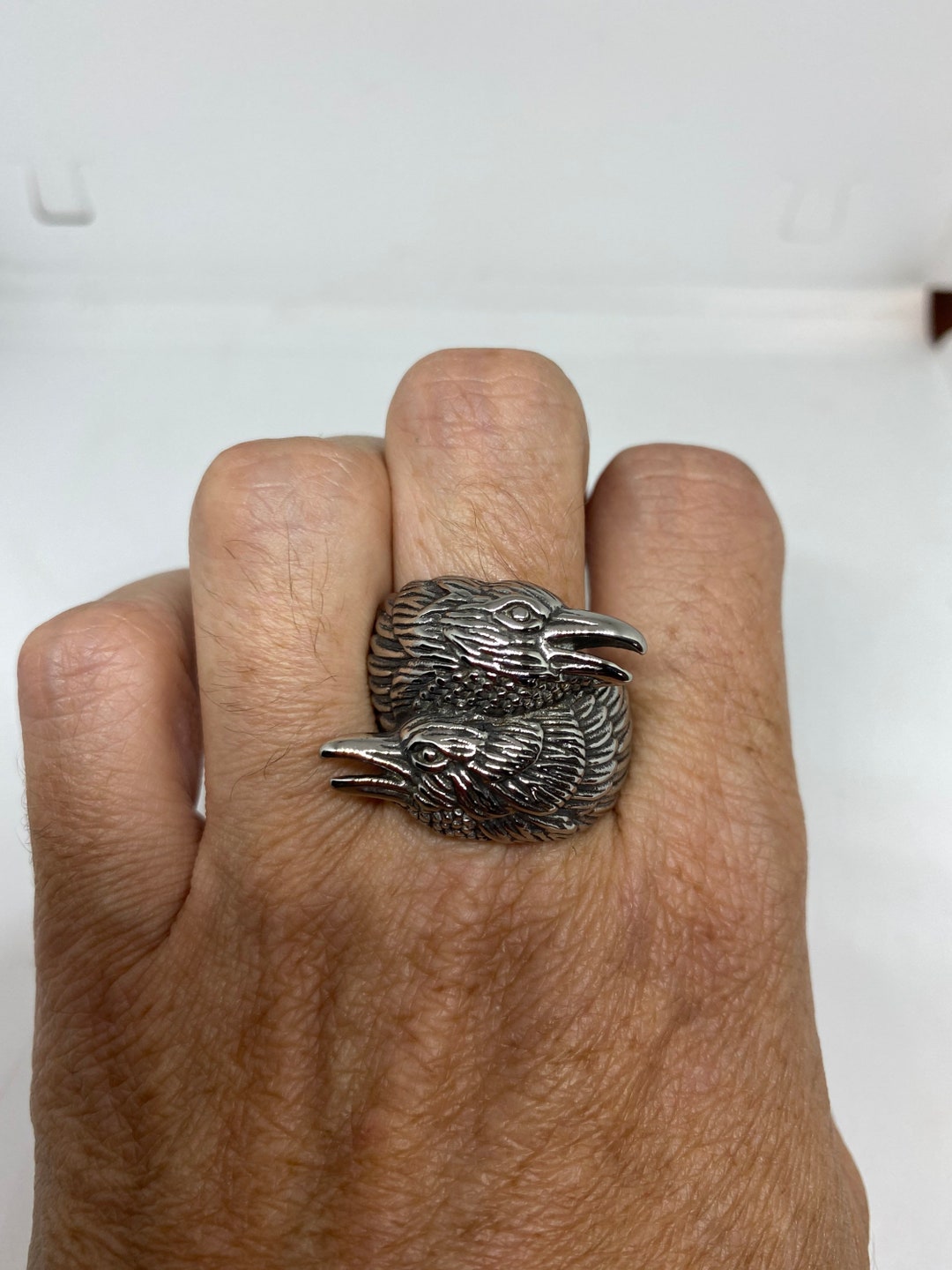 Vintage Native American Style Silver Stainless Steel Mens Hawk Ring - Etsy