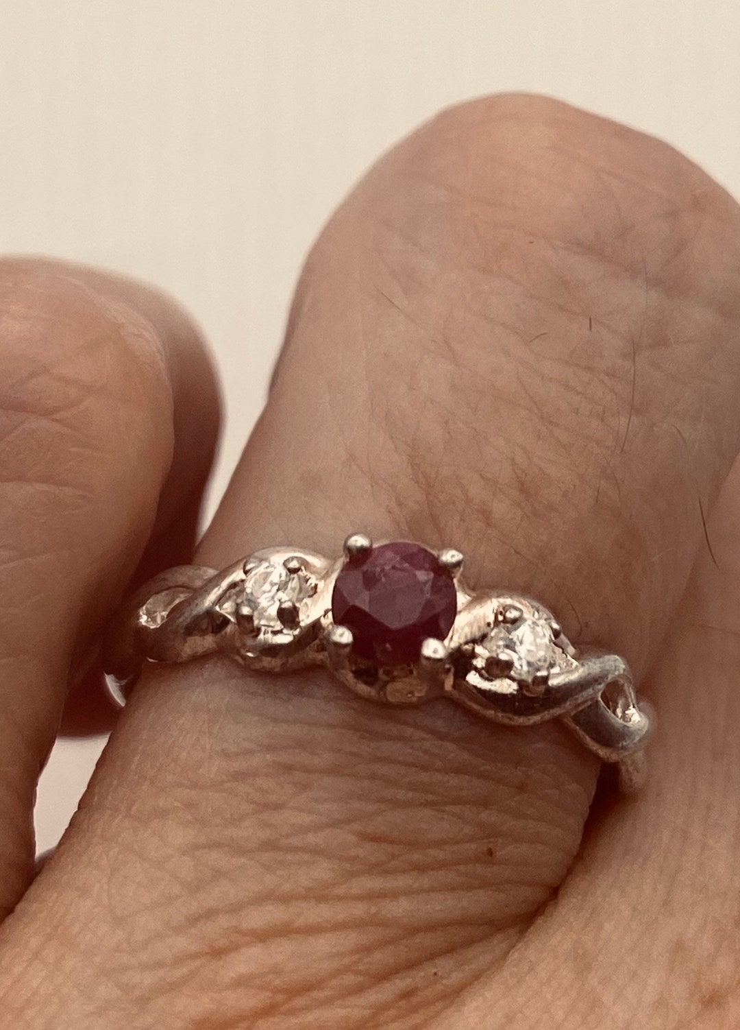Vintage Handmade Pink Ruby Setting Sterling Silver Gothic Ring - Etsy
