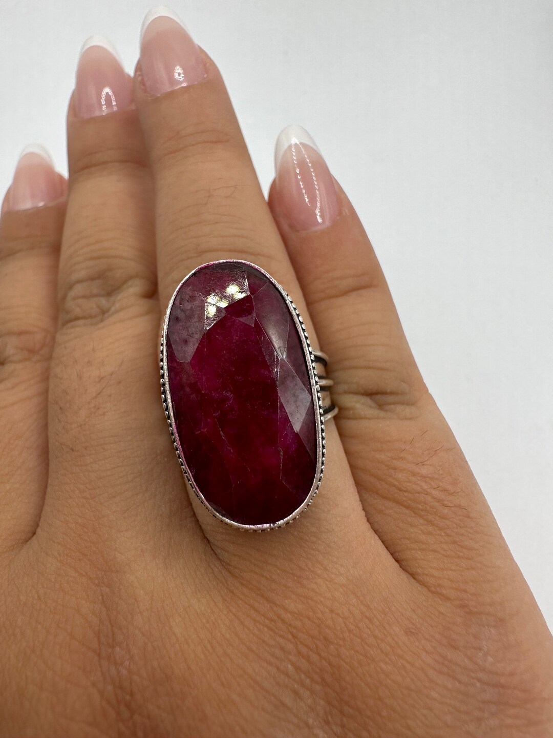 Vintage Handmade Raw Pink Ruby Silver Gothic Ring - Etsy