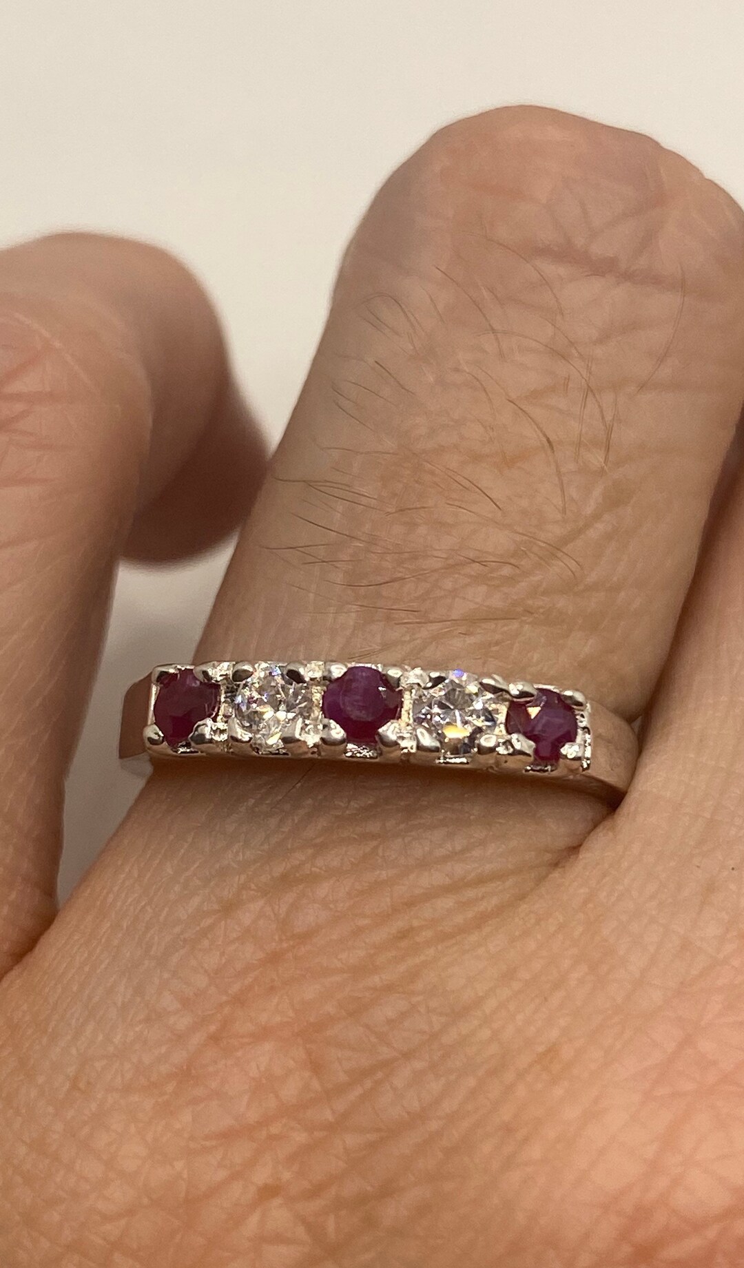 Vintage Handmade Pink Ruby Setting Sterling Silver Gothic Ring - Etsy