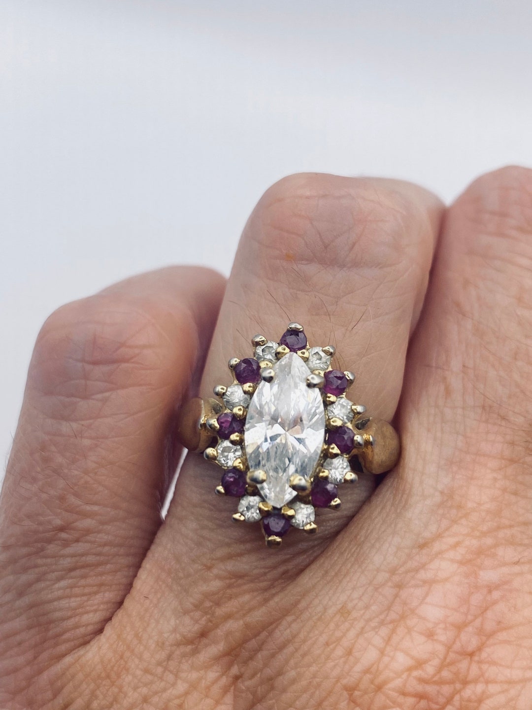 Vintage Pink Ruby 925 Sterling Silver Ring - Etsy