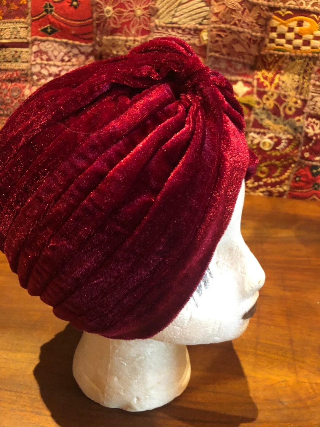 Vintage Red Stretch Velvet Deco Turban Hat - Etsy