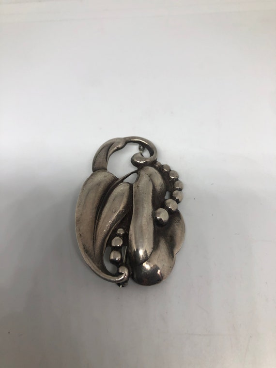 Vintage Hand Made 925 Sterling Silver Brooch Pin - Gem