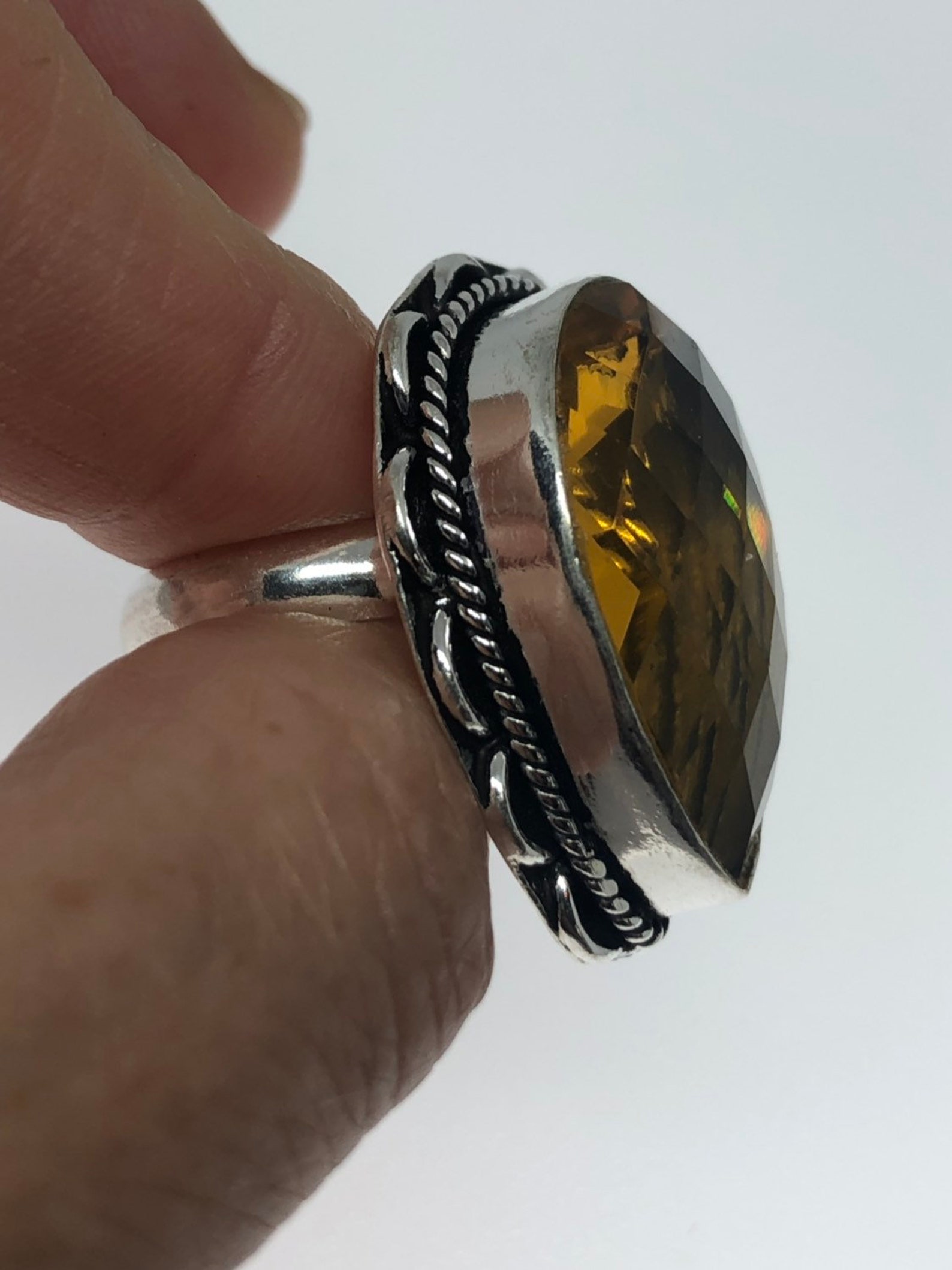 Vintage Golden Vintage Art Glass Ring About 1 Inches Knuckle - Etsy