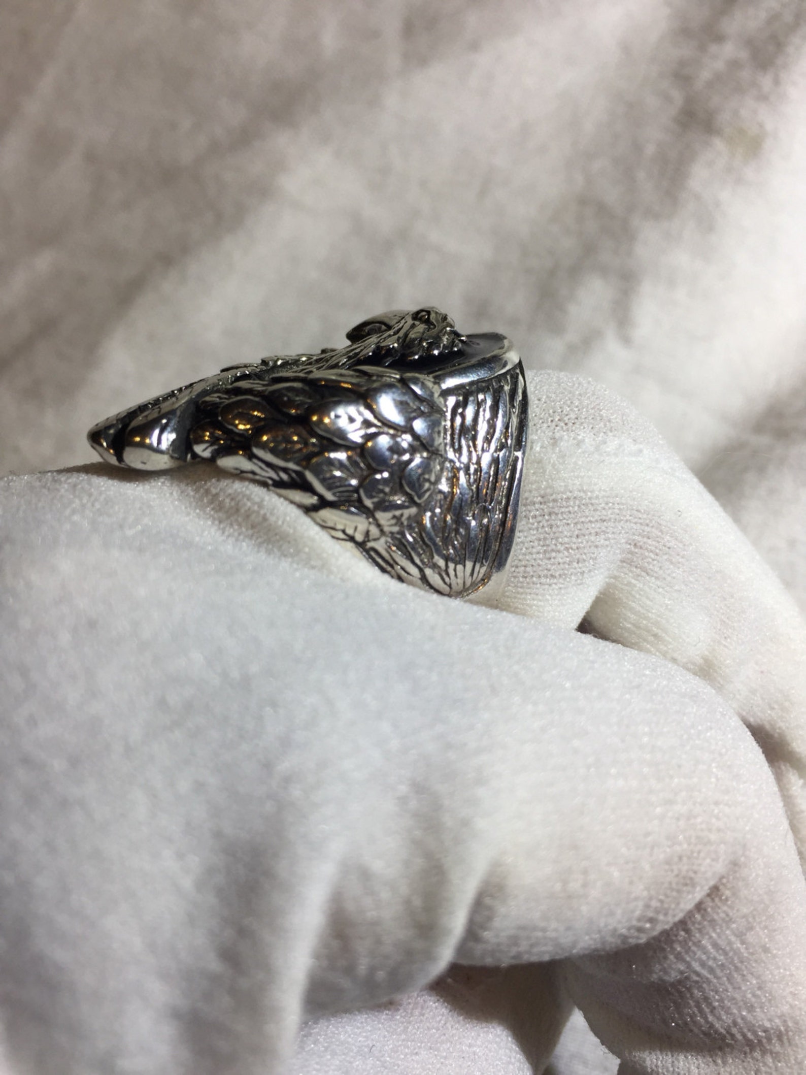 Vintage Native American Style Silver Finish Mens Winged Hawk Ring - Etsy
