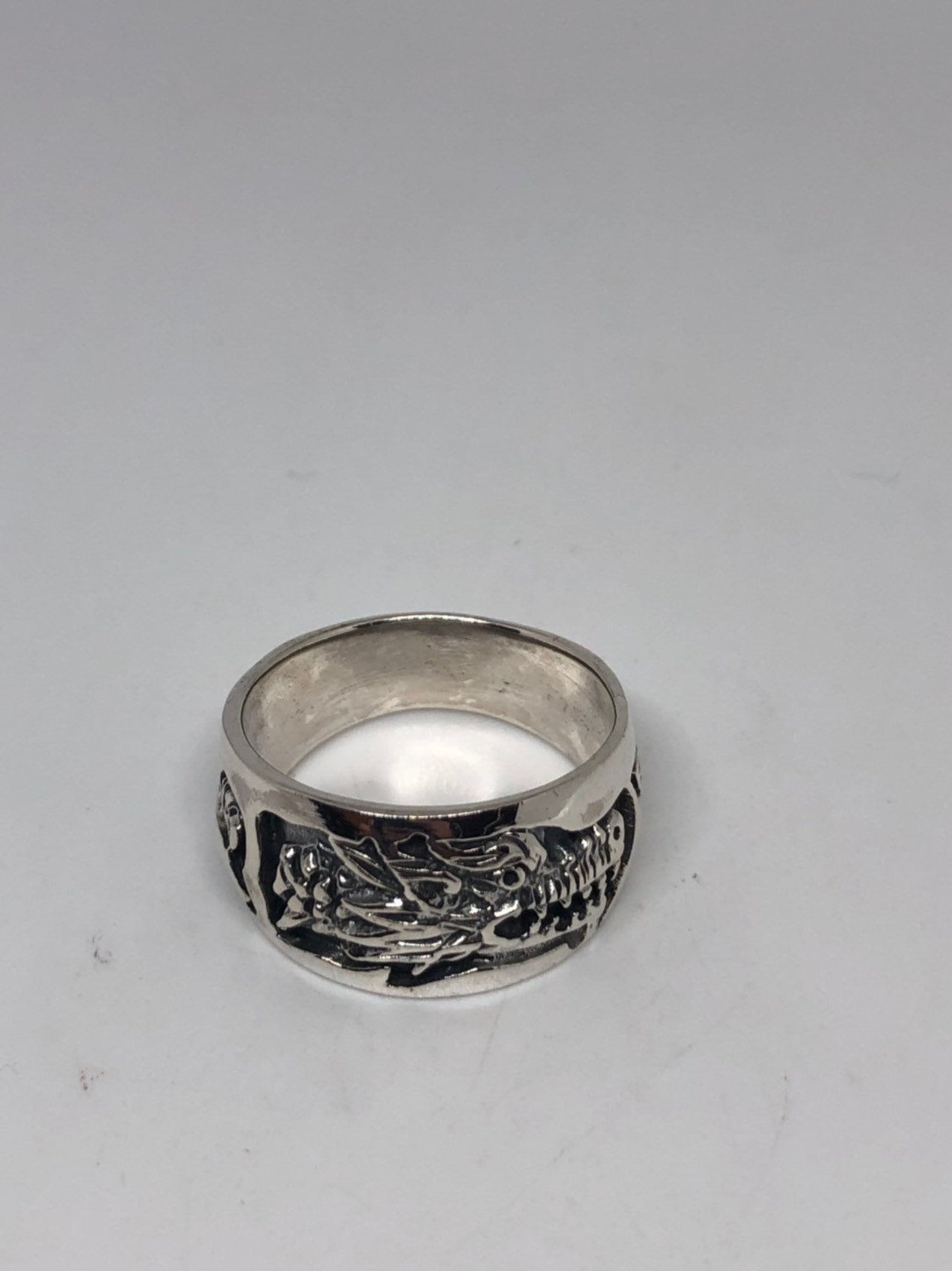 Vintage Gothic Dragon Sterling Silver Mens Ring - Etsy