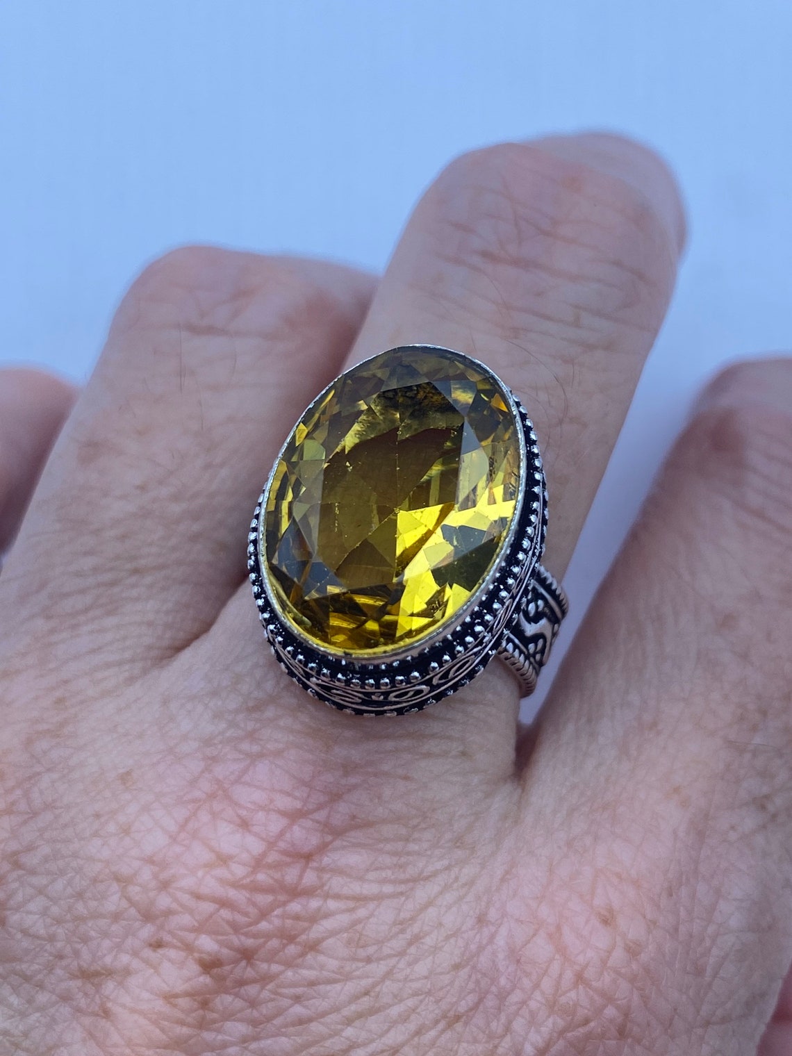 Vintage Golden Vintage Art Glass Ring About 1 Inches Knuckle - Etsy