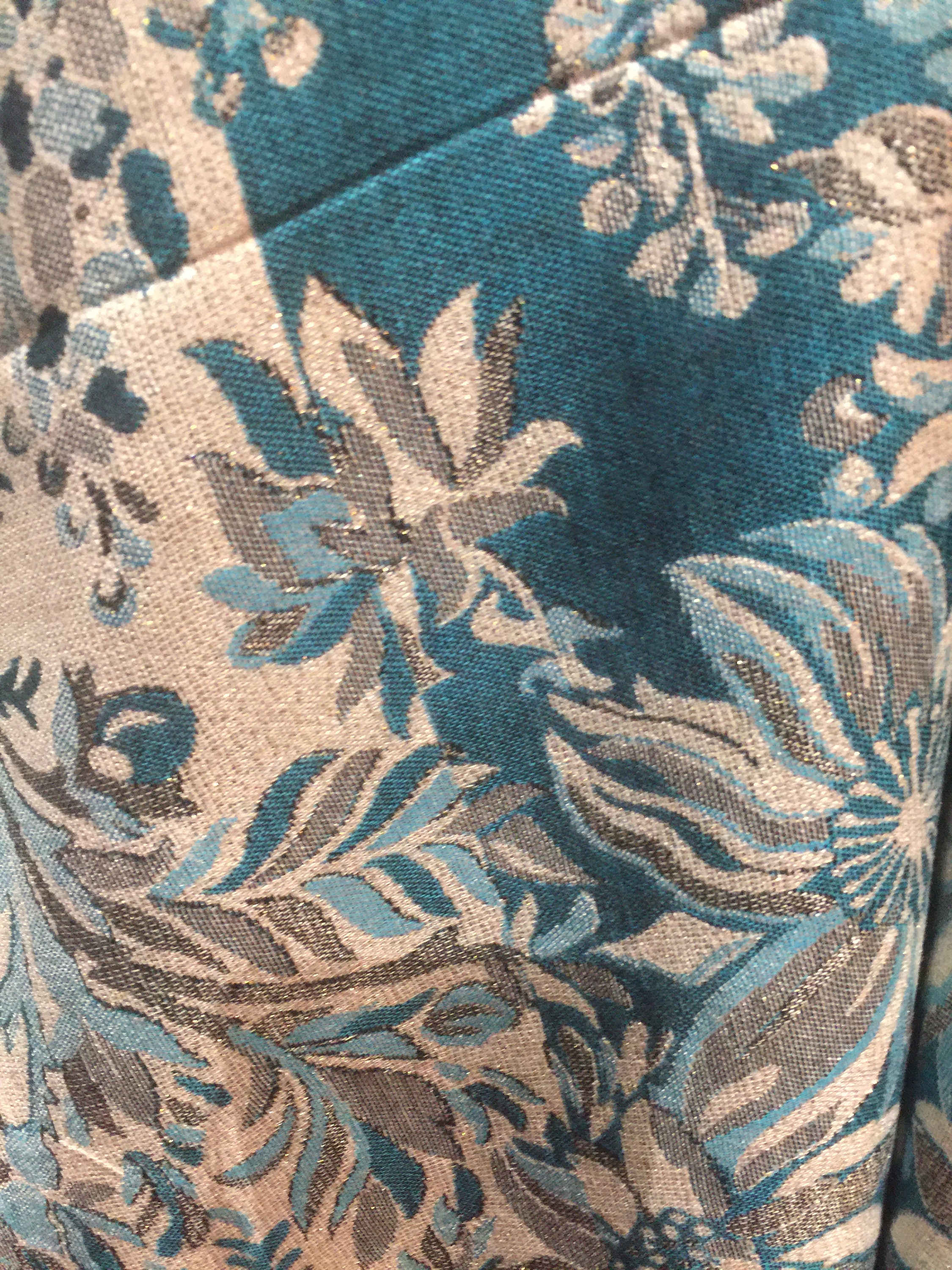 Nemesis Vintage Floral Turquoise Silver Metallic Brocade - Etsy