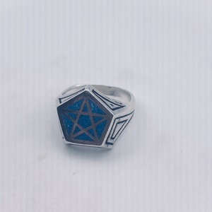 Vintage Gothic Blue Turquoise Pentacle Star Mens Ring - Etsy