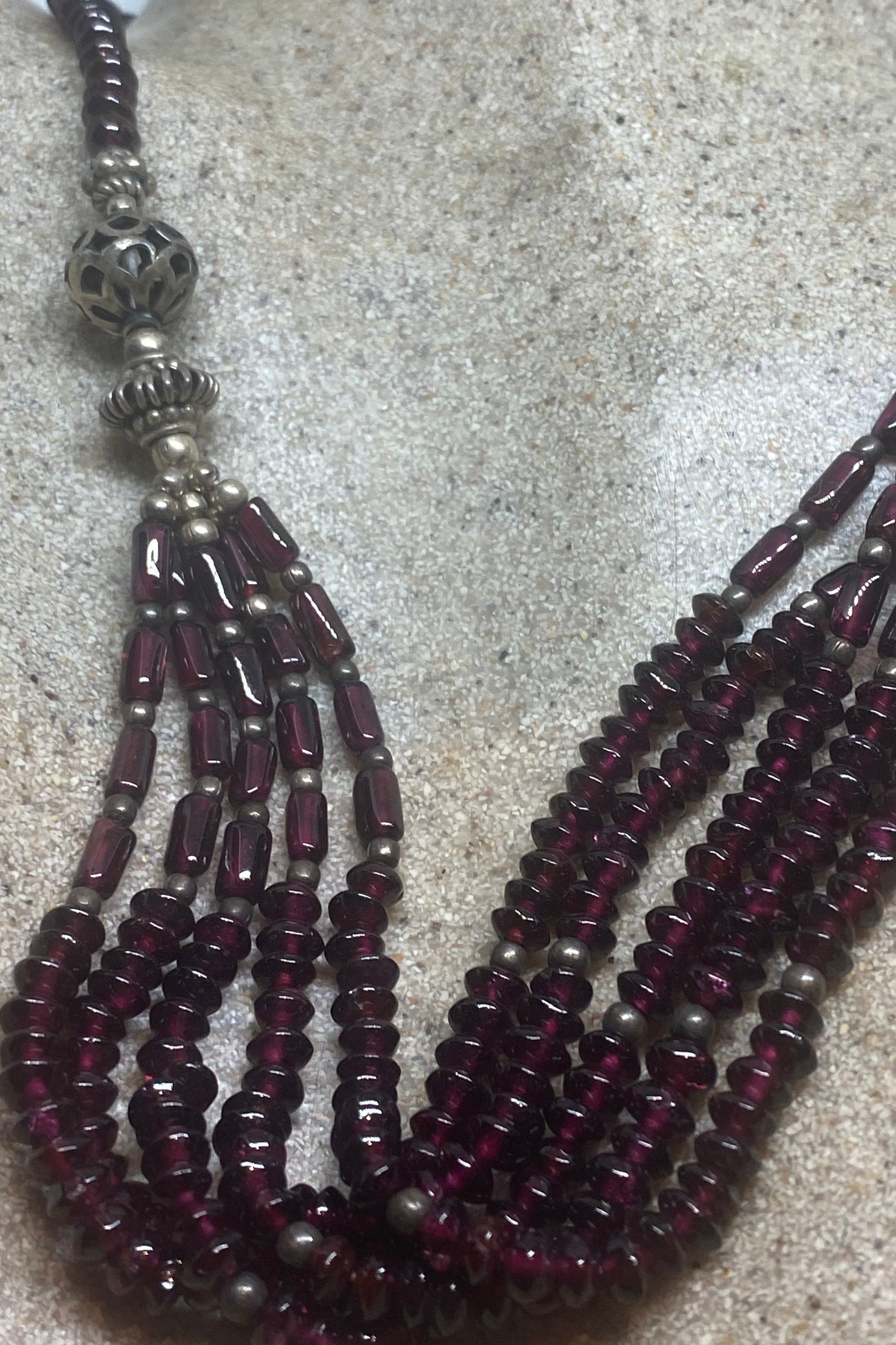 Vintage Moroccan Red Garnet Necklace With 925 Sterling Silver | Etsy