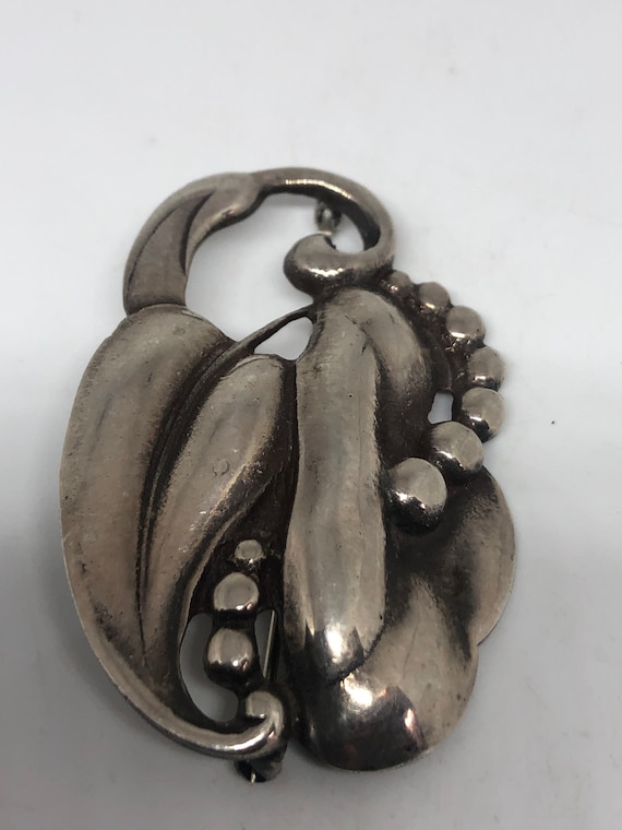 Vintage Hand Made 925 Sterling Silver Brooch Pin - Gem