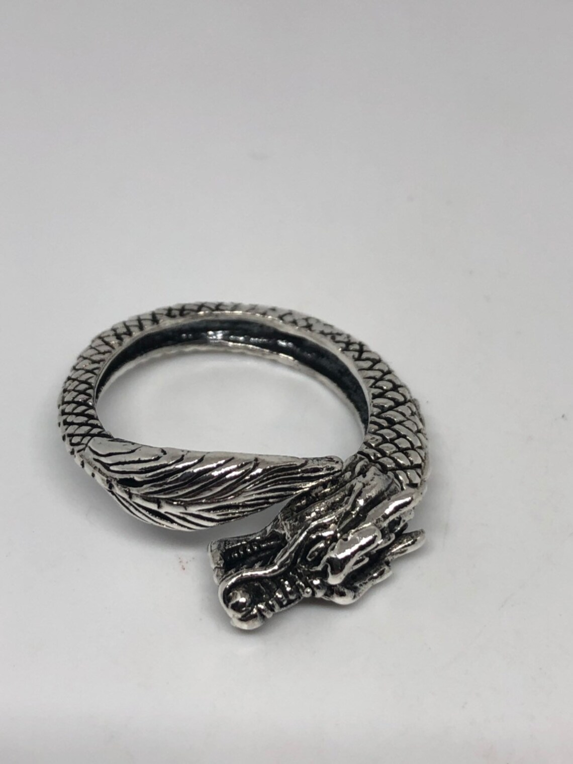 Vintage Gothic Dragon Sterling Silver Mens Ring - Etsy