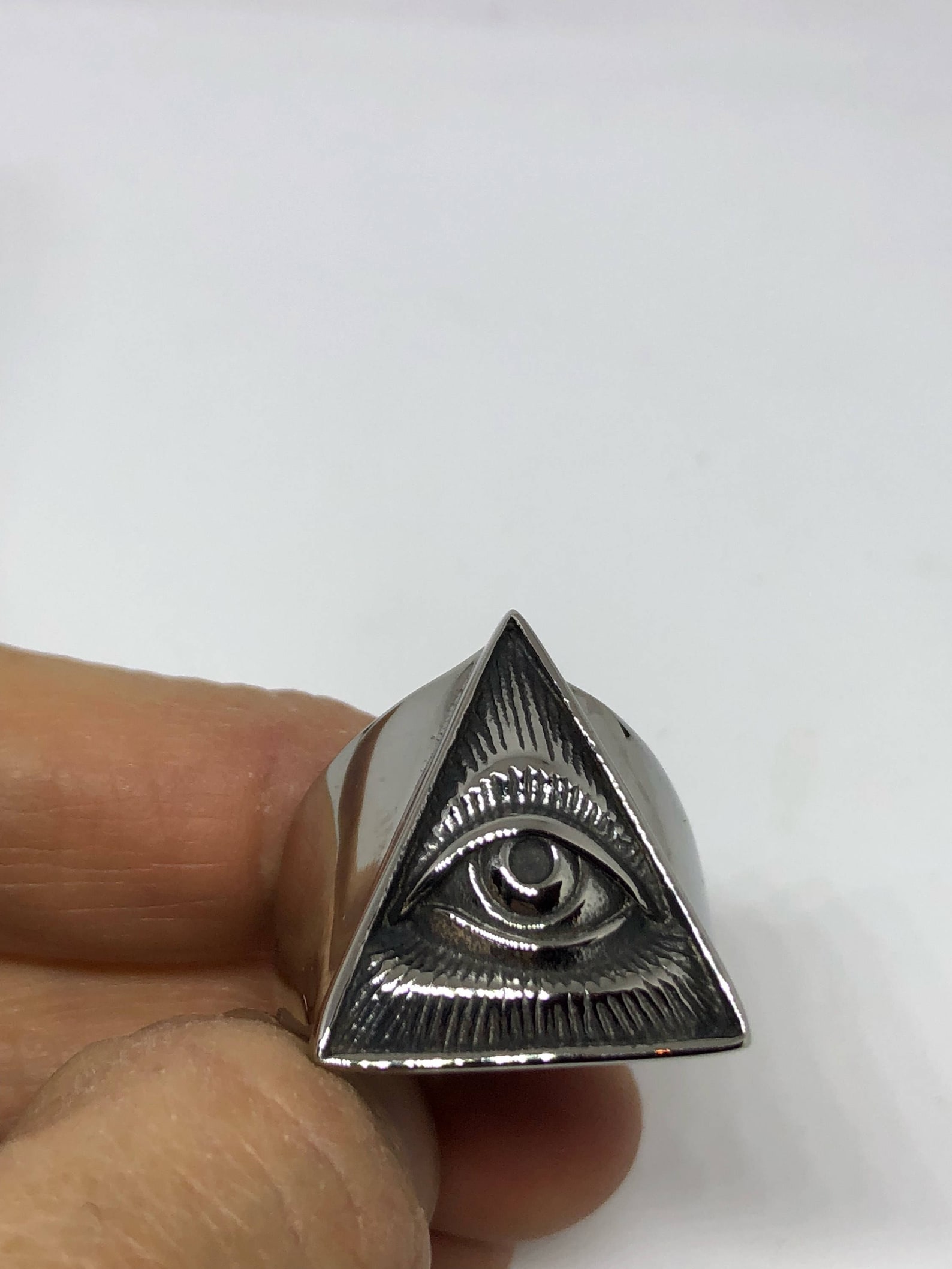 Vintage Gothic Stainless Steel Illuminati Eye Pyramid Mens Ring - Etsy