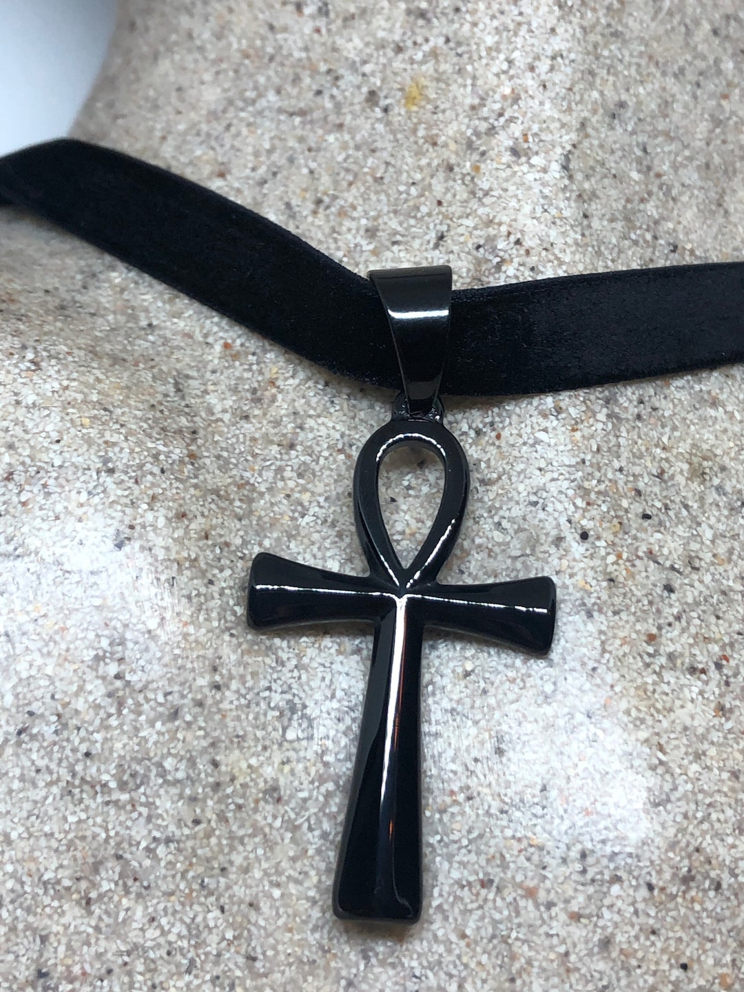 Egyptian Ankh Pendant Choker - Etsy