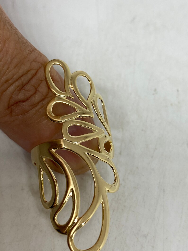 Vintage 9K Gold Filled Spoon Ring - Etsy