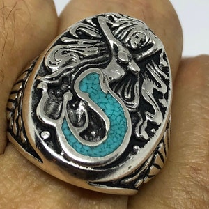Vintage Southwestern Turquoise Mermaid Ring - Etsy