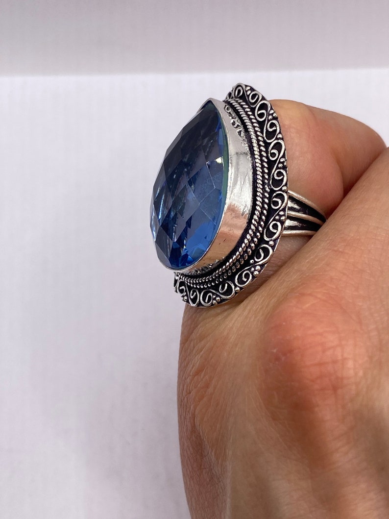 Vintage Deep Blue Volcanic Art Glass Ring - Etsy