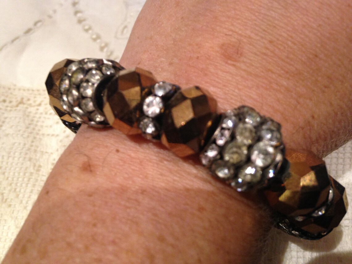 Vintage Styled Copper Toned Austrian Crystal/ Antique Roundels - Etsy