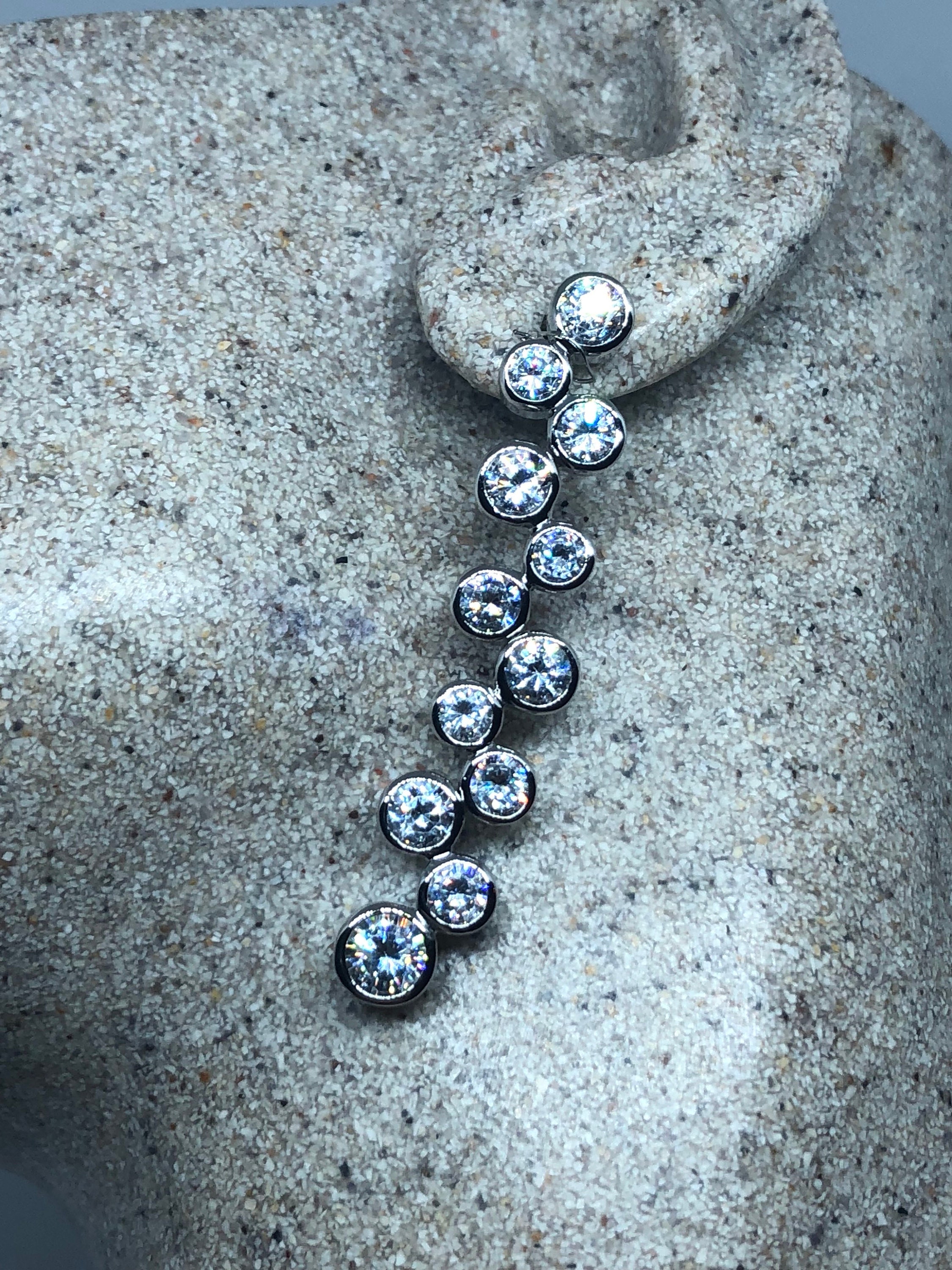 Vintage Handmade sterling silver diamond look Gemstone | Etsy